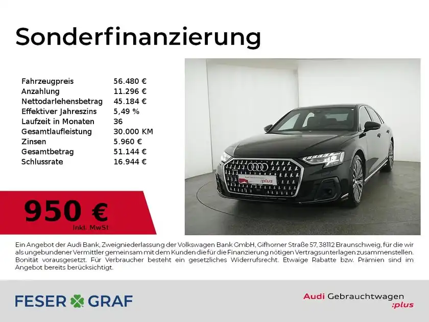 AUDI A8 Gebraucht, Diesel, Automatik, FzN: 43009 🍀 Feser-Graf Fahrzeugsuche